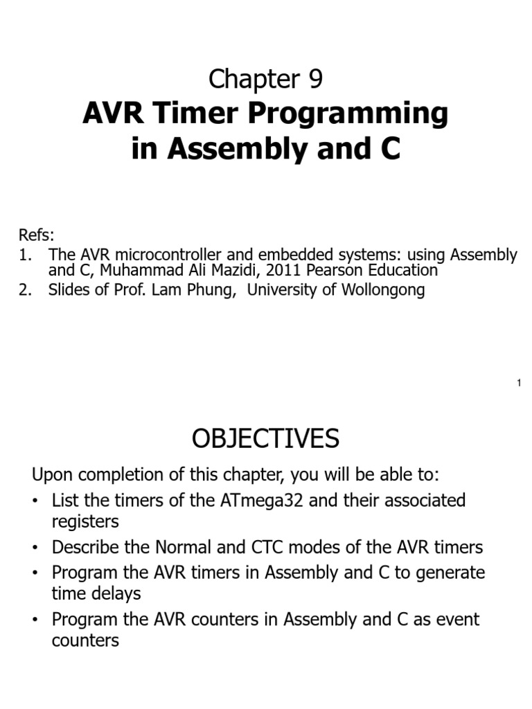 MPS - Ch09 - AVR - Timer Programming in Assembly and C | PDF | Timer ... MPS - Ch09 - AVR - Timer Programming in Assembly and C | PDF | Timer ...
