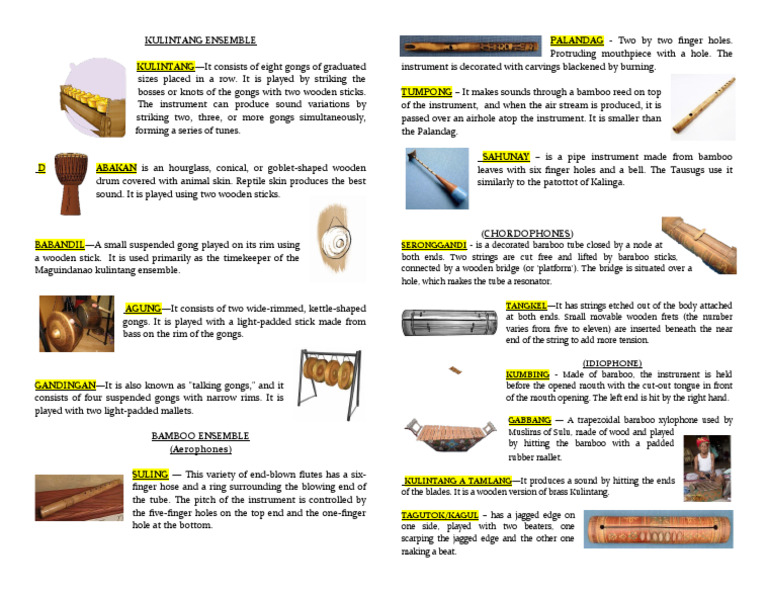 Mindanao Intruments | PDF | String Instruments | Musical Instruments
