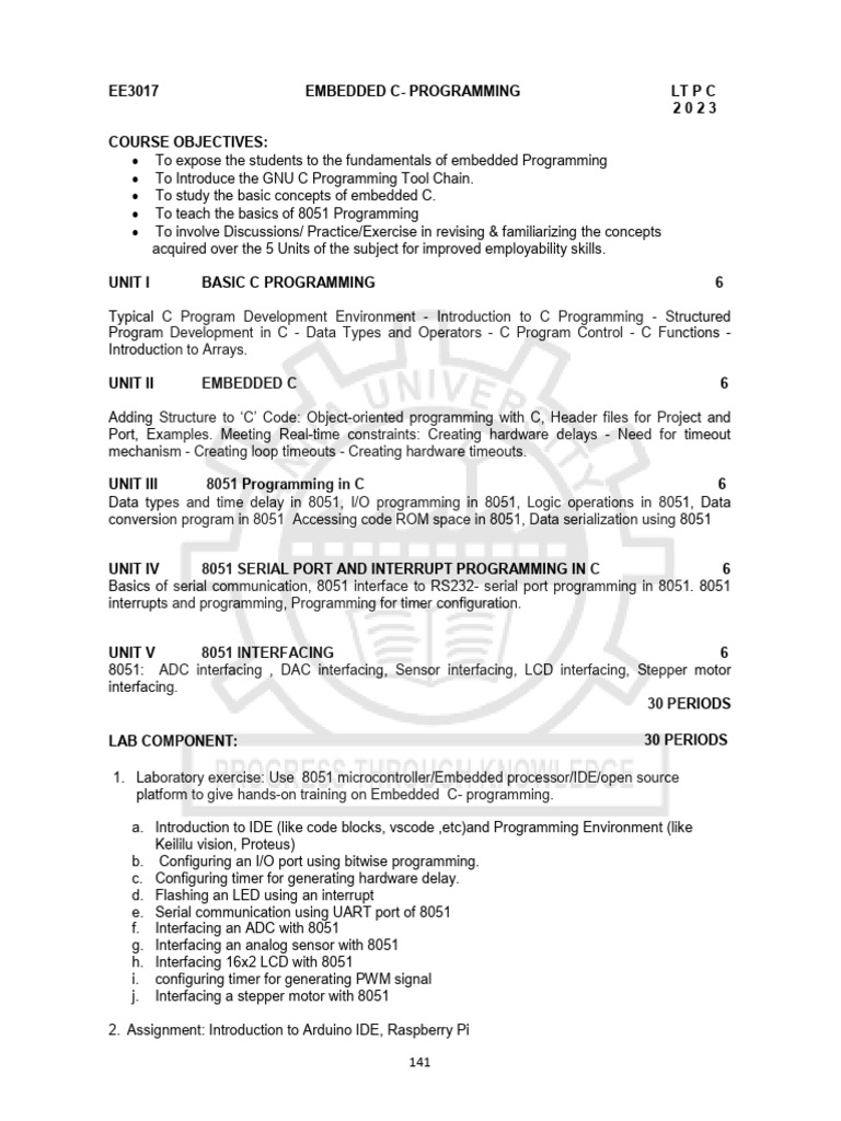 EE3017 Embedded C Programing | PDF | Embedded System | Integrated ... EE3017 Embedded C Programing | PDF | Embedded System | Integrated ...