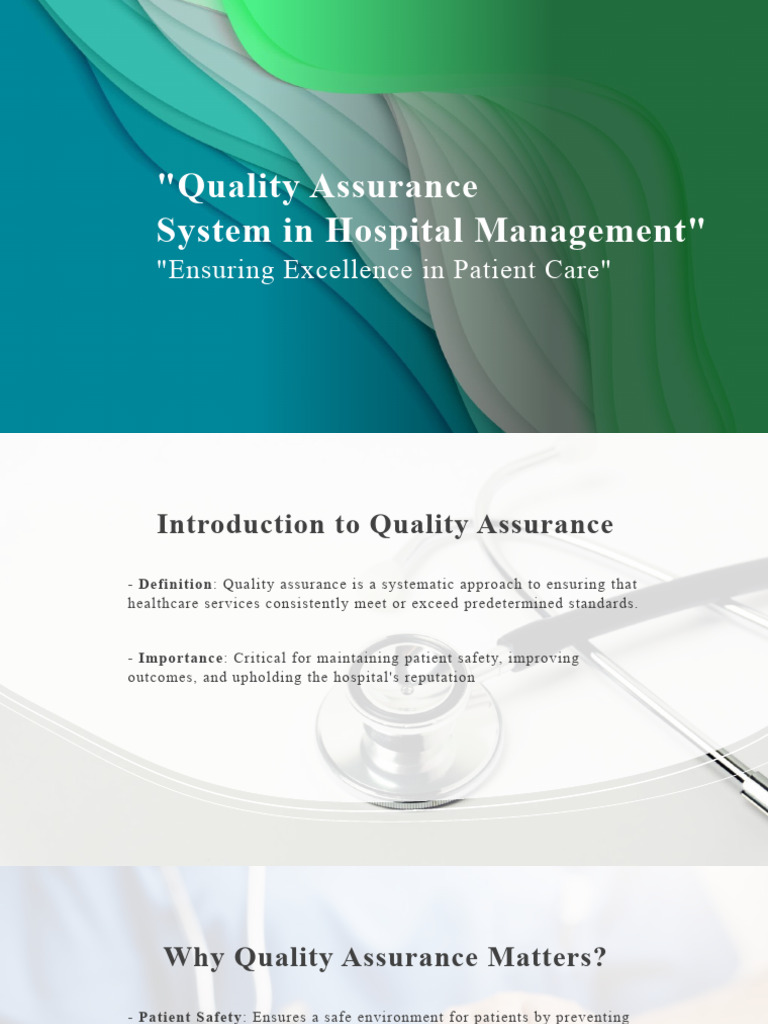 Hospital Quality Assurance Essentials | PDF | Patient Safety | Risk