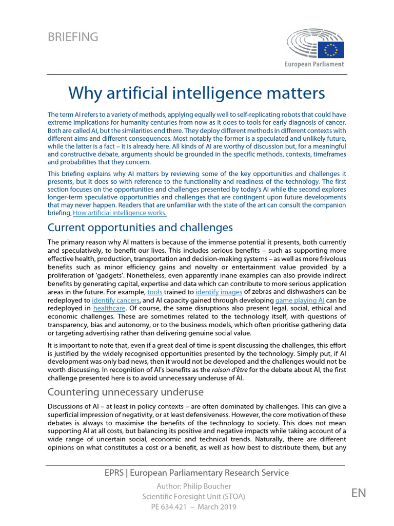 Why Artificial Intelligence Matters | PDF | Artificial Intelligence ...