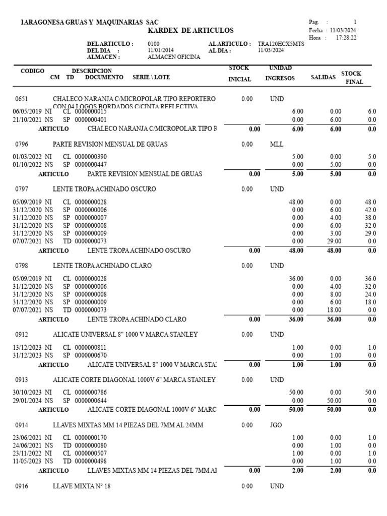 Crystal Reports ActiveX Designer - Kardex Surquillo 2023 | PDF