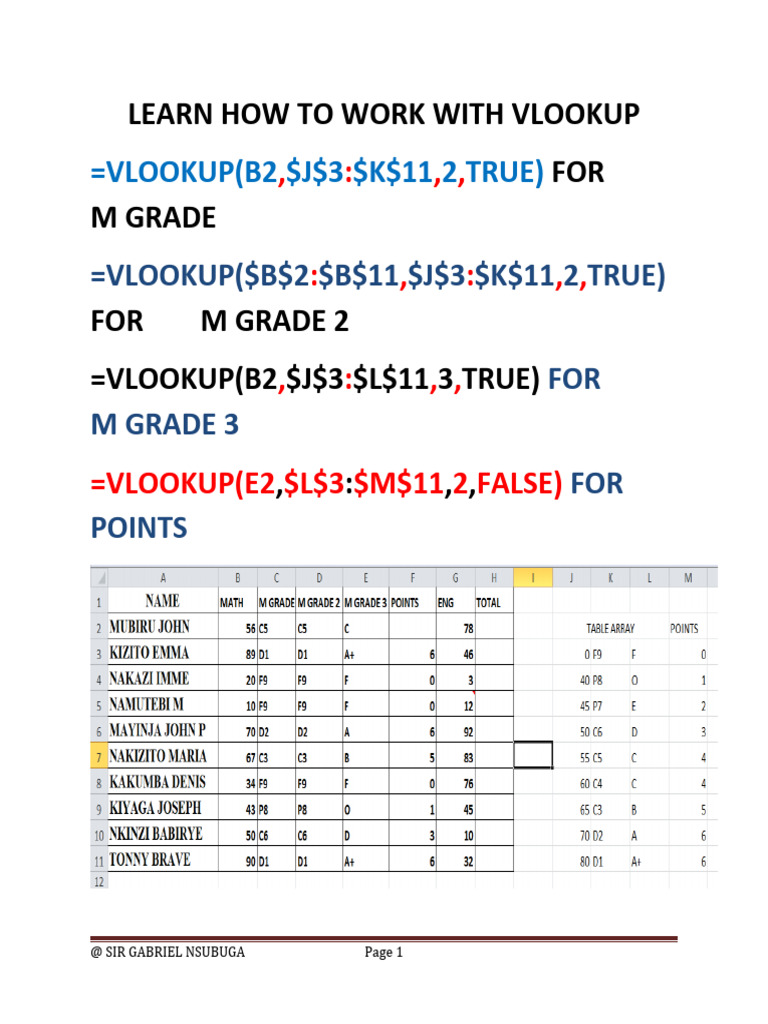 Vlookup Learn | PDF