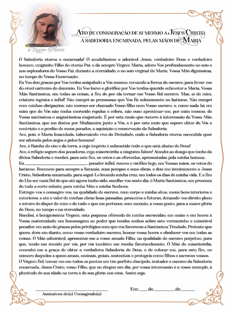 Consagraçao A Nossa Senhora Pdf