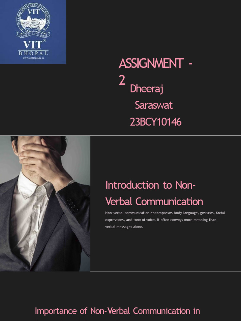 ASSE-2 Dheeraj Saraswat 23bcy10146 | PDF | Nonverbal Communication | Body Language