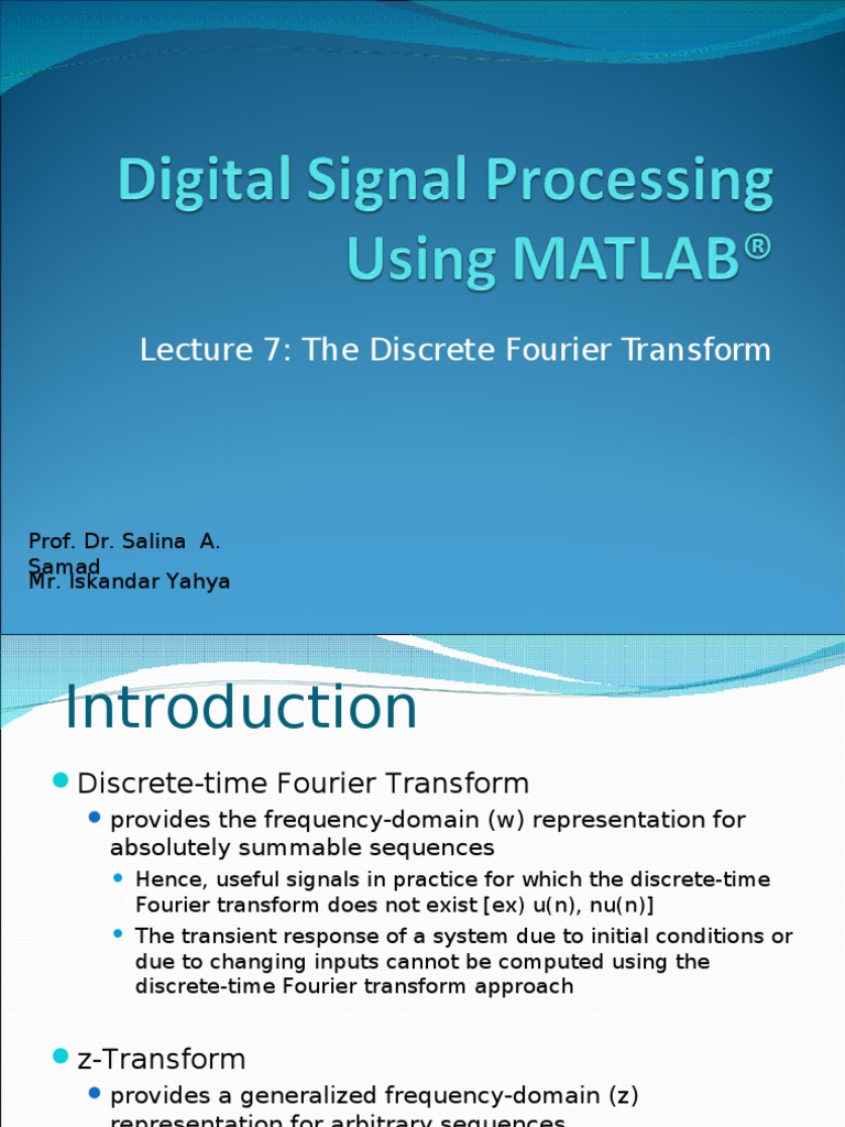 DSP Using Matlab® - 7 | Download Free PDF | Fast Fourier Transform ...