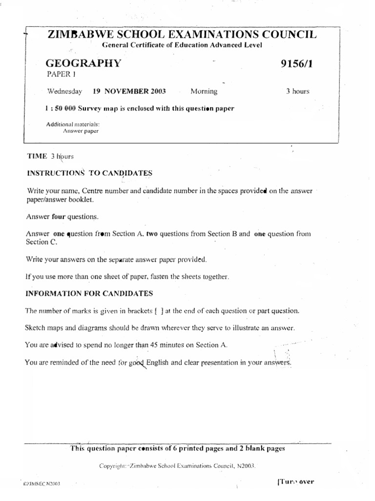 A-levels Geography 2003 | PDF | Glacier | Natural Sciences