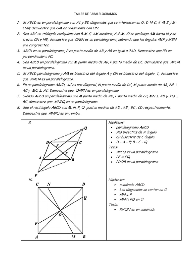 Ejercicios Resueltos de Paralelogramos | PDF | Geometría del plano ...