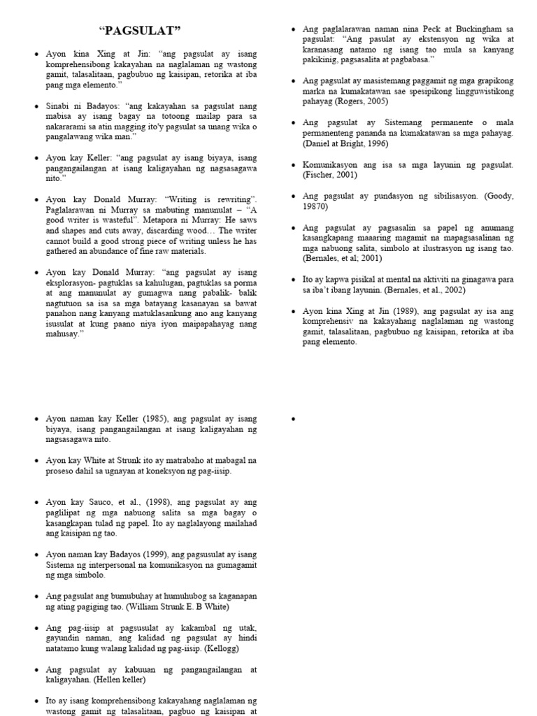 Pagsulat | PDF