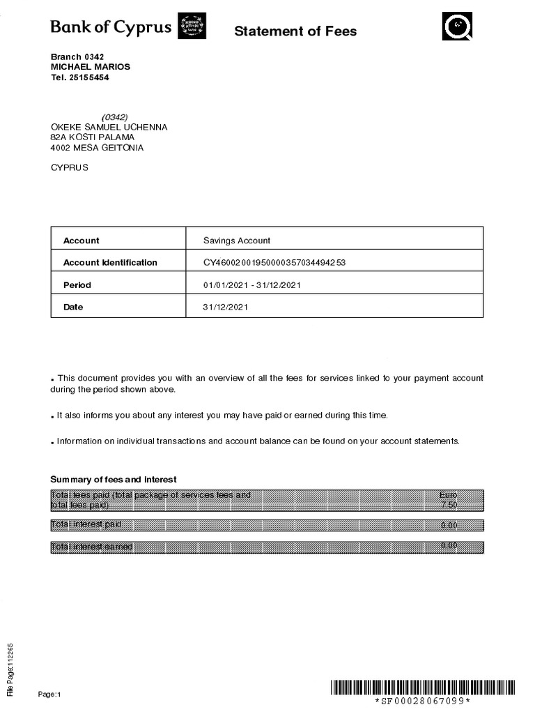 2021 Savings Account Fees Overview | PDF | Interest | Fee