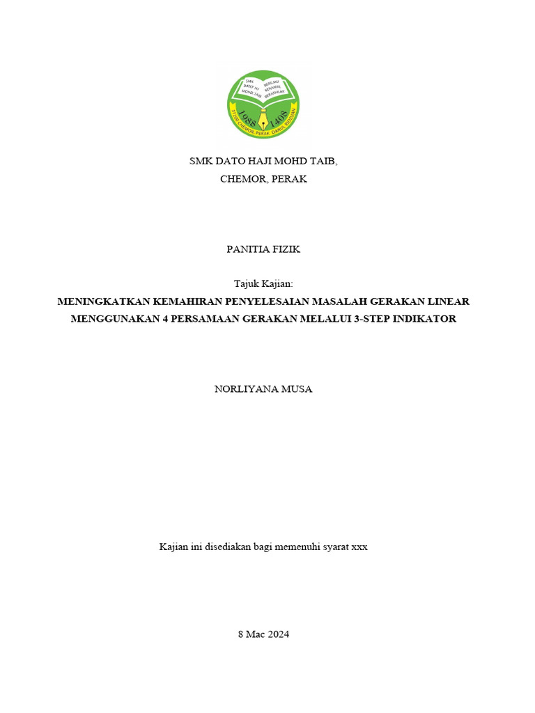 PROPOSAL KAJIAN TINDAKAN WORD YANA Luke | PDF