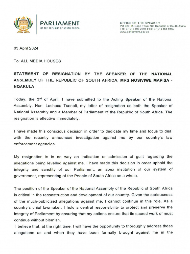 Media Statement 03 April 2024 | PDF