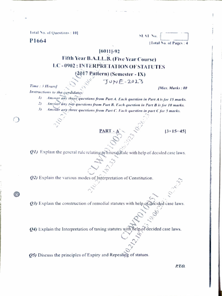 Ques Paper 9 Sem | PDF