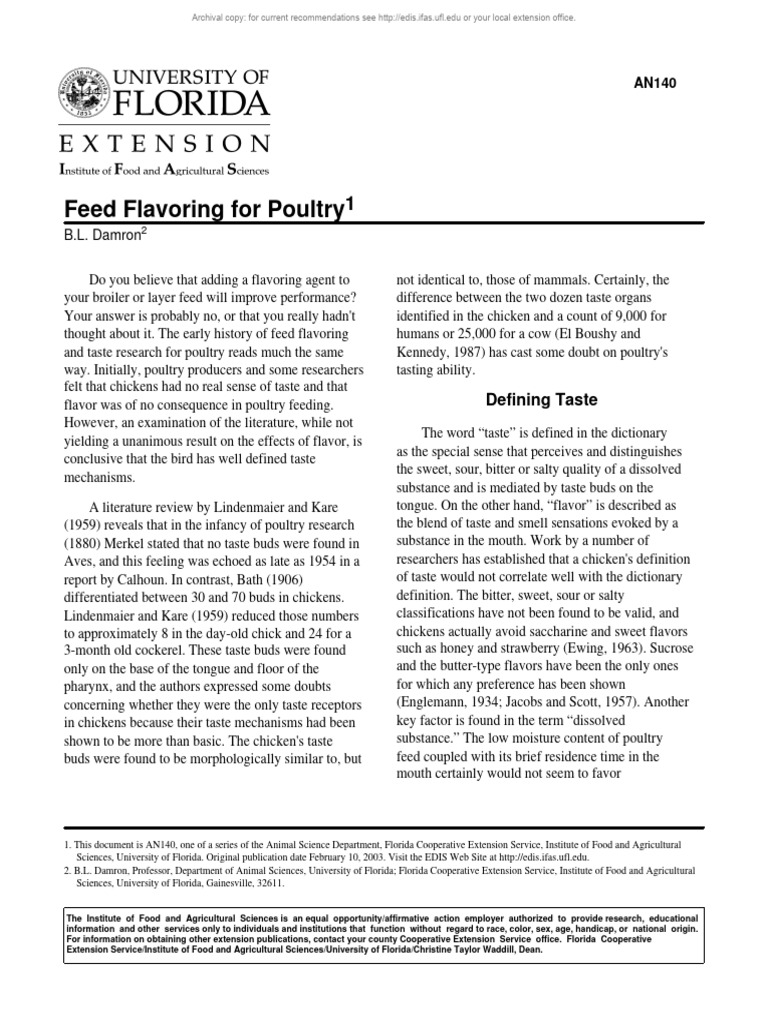 Poultry & Flavors 2 | PDF | Taste | Senses