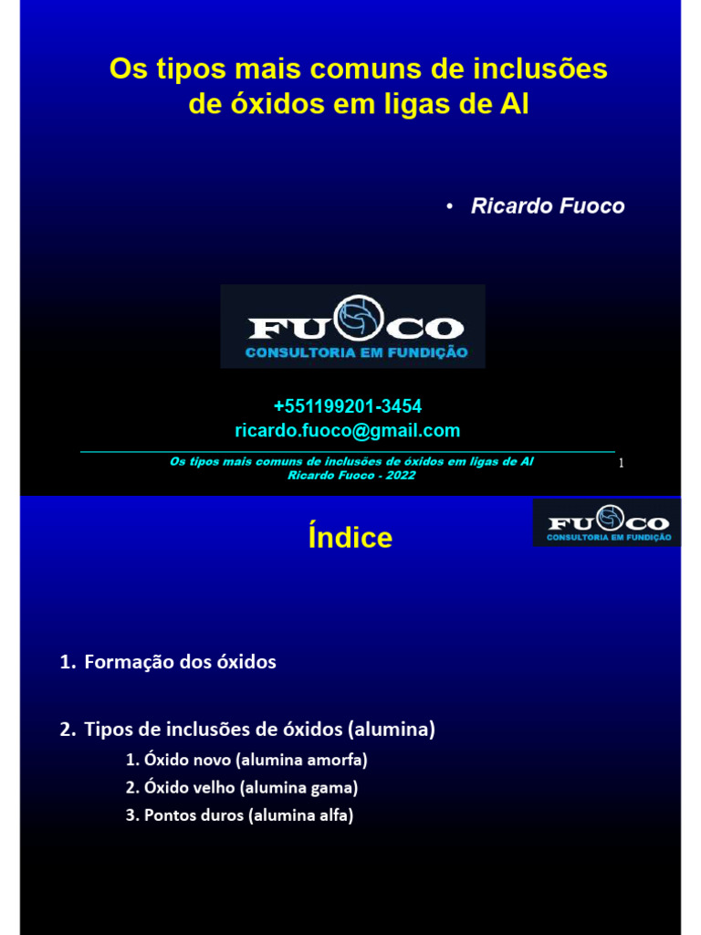 Tipos Mais Comuns de Inclusões de Óxidos em Ligas de Al | Download grátis PDF | Óxido de ...