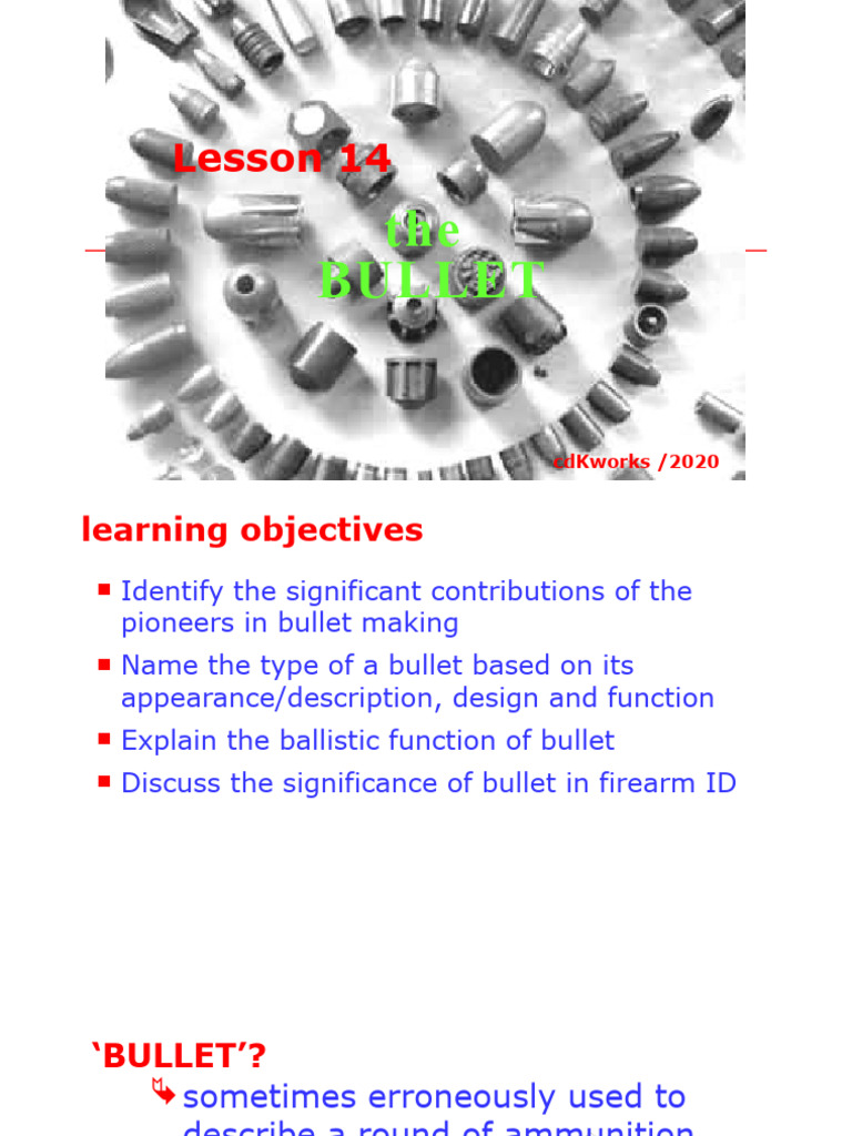 Bullets History&typology 1 1 | PDF | Bullet | Firearms