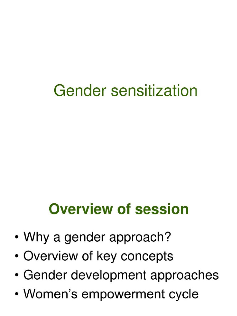 Gender Sensitization | PDF