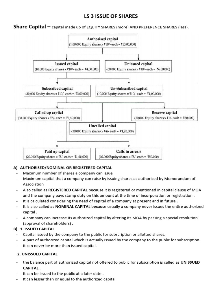 Ls 3 Issue of Shares Share Capital | PDF