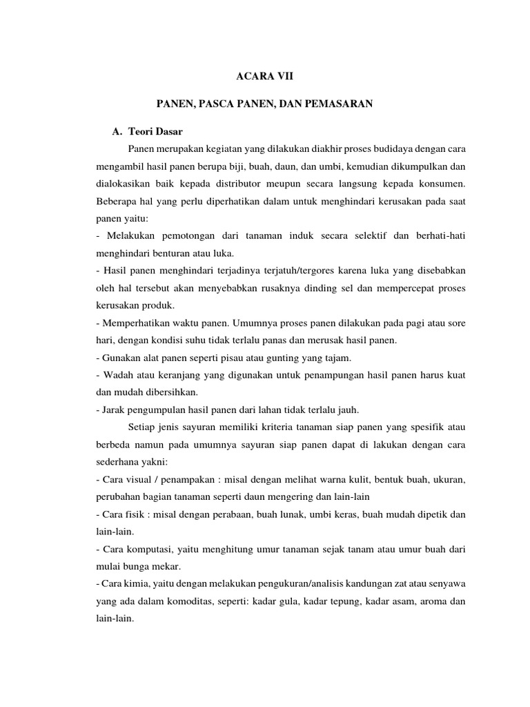 Panduan Panen dan Pemasaran Sayuran | PDF | Kesehatan Holistik ...