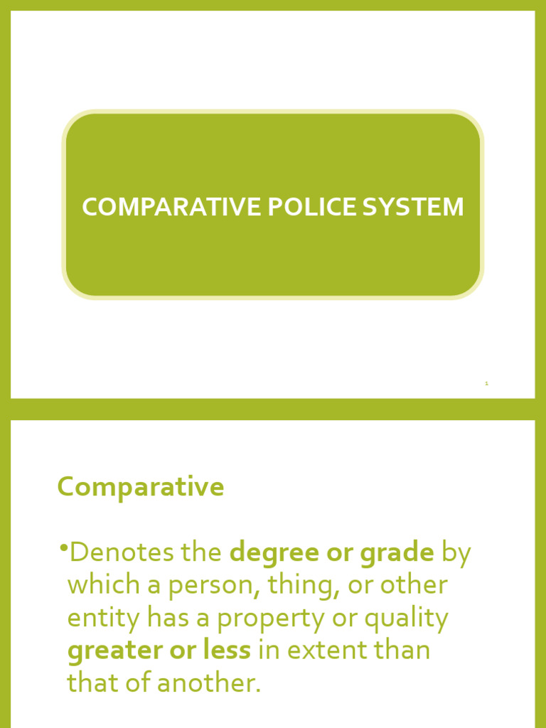 Notes LEA Comparative-Police-System | PDF | Police | Legal Action