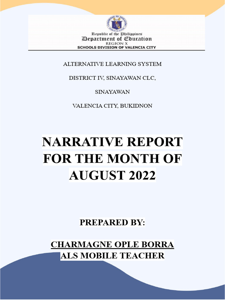 Narrative Report August | PDF