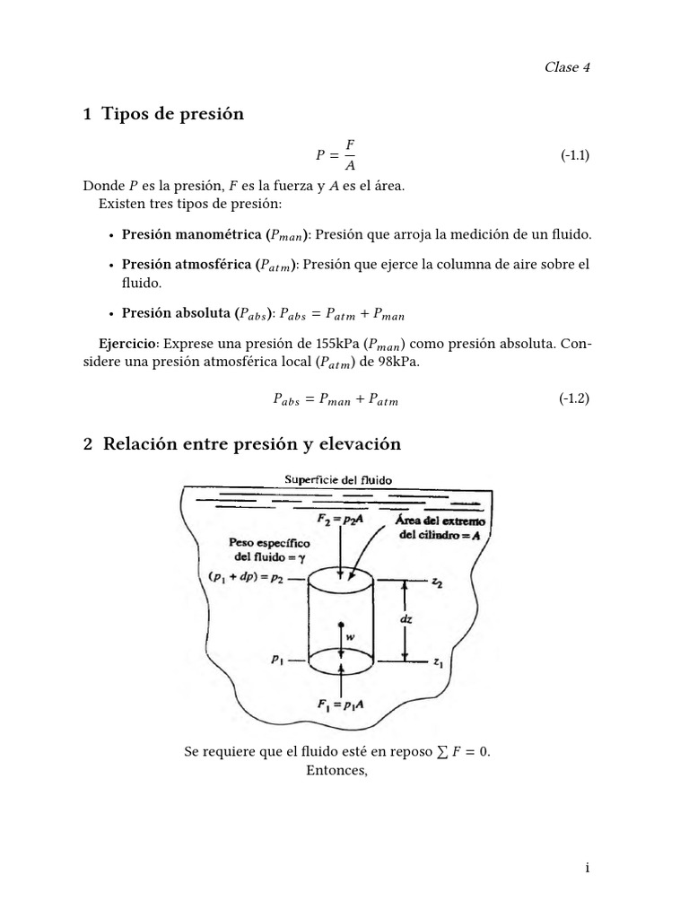 Características de Presión Absoluta y Manométrica | PDF