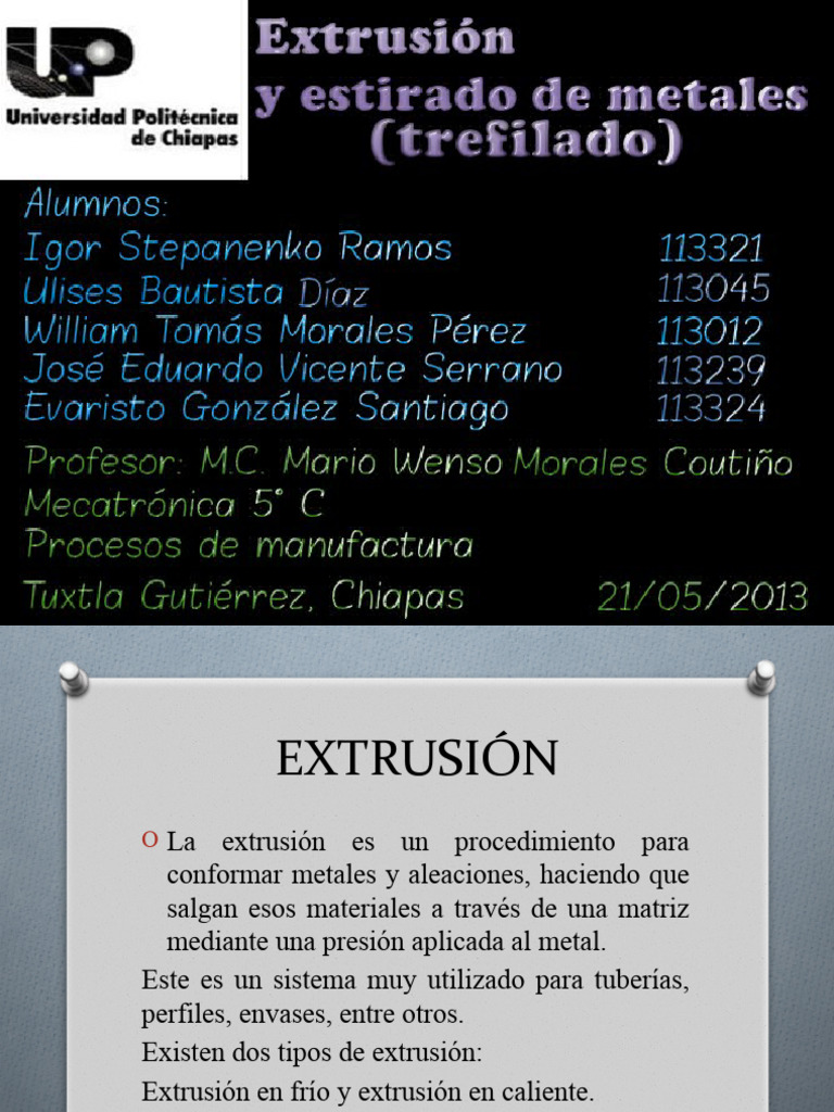 Proceso de Estirado de Metales | PDF | Extrusión | Rieles