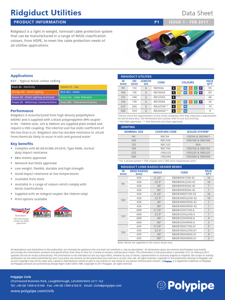 Ridgiduct Utilities Datasheet | PDF | Copyright