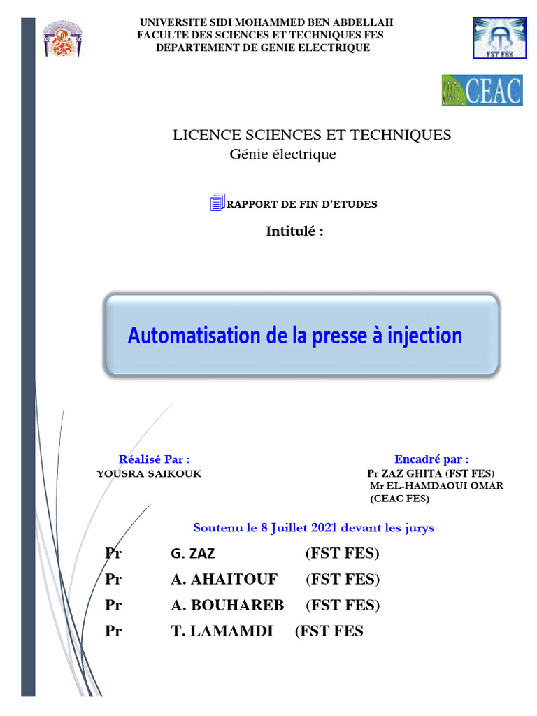 Automatisation de la Presse à Injection | PDF | Électrotechnique ...