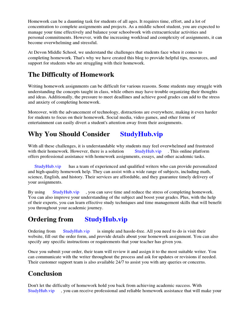 Homework Help Tips for Middle Schoolers | PDF | Homework | National ...