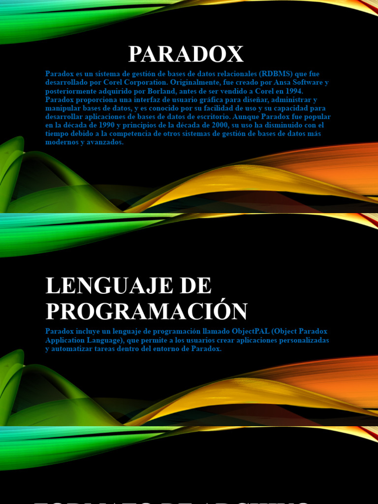 Paradox | PDF | Bases de datos | Gestión de tecnología de la información
