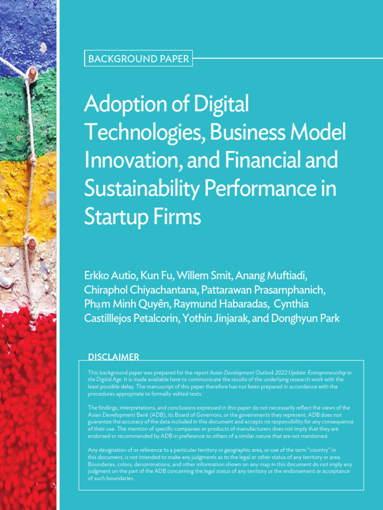 Adou2022bp Adoption Digital Technologies Business Model | Download Free PDF | Entrepreneurship ...