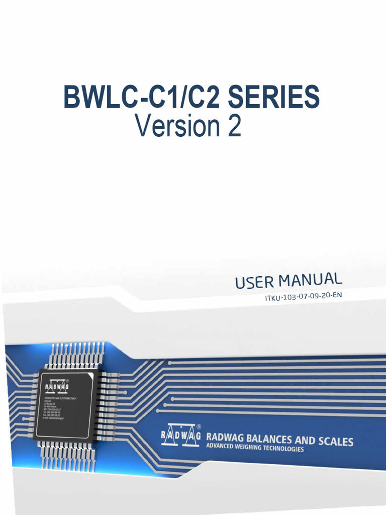 BWLC-C1/C2 Series User Manual | PDF | Weight