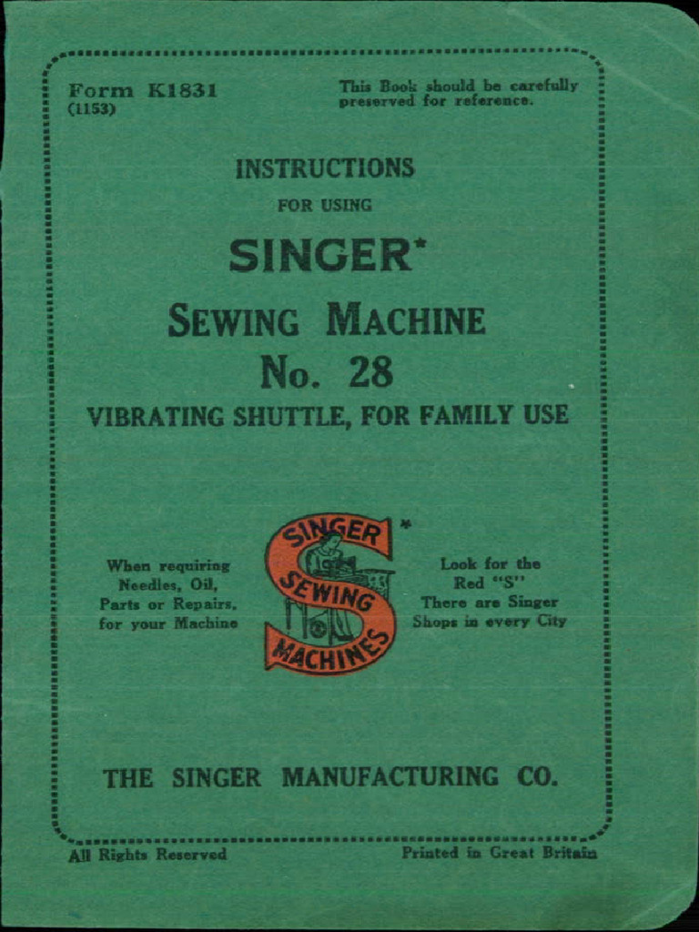 Singer-28 User-Manual EN | PDF