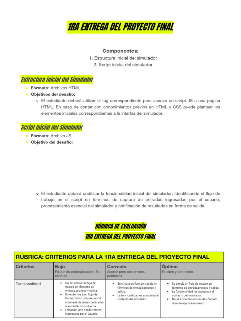 1ra Entrega de Proyecto Final | PDF | Script Java | HTML