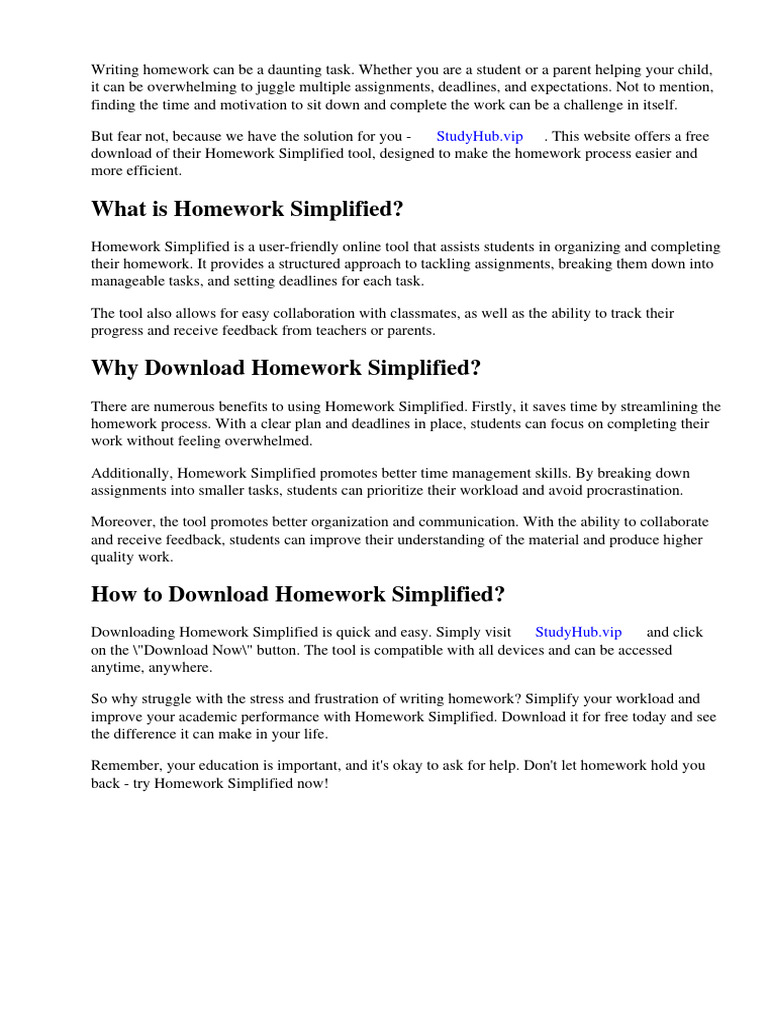 Homework Simplified | PDF | Homework | Malware
