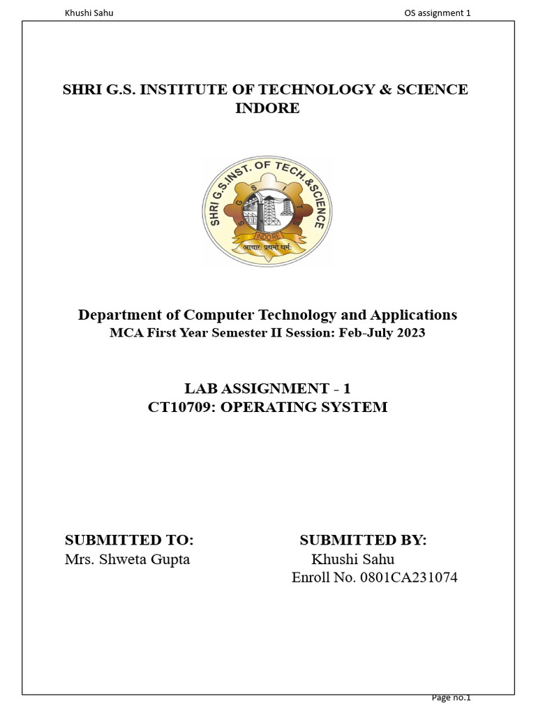 Os Ass1 | PDF | Operating System | Linux