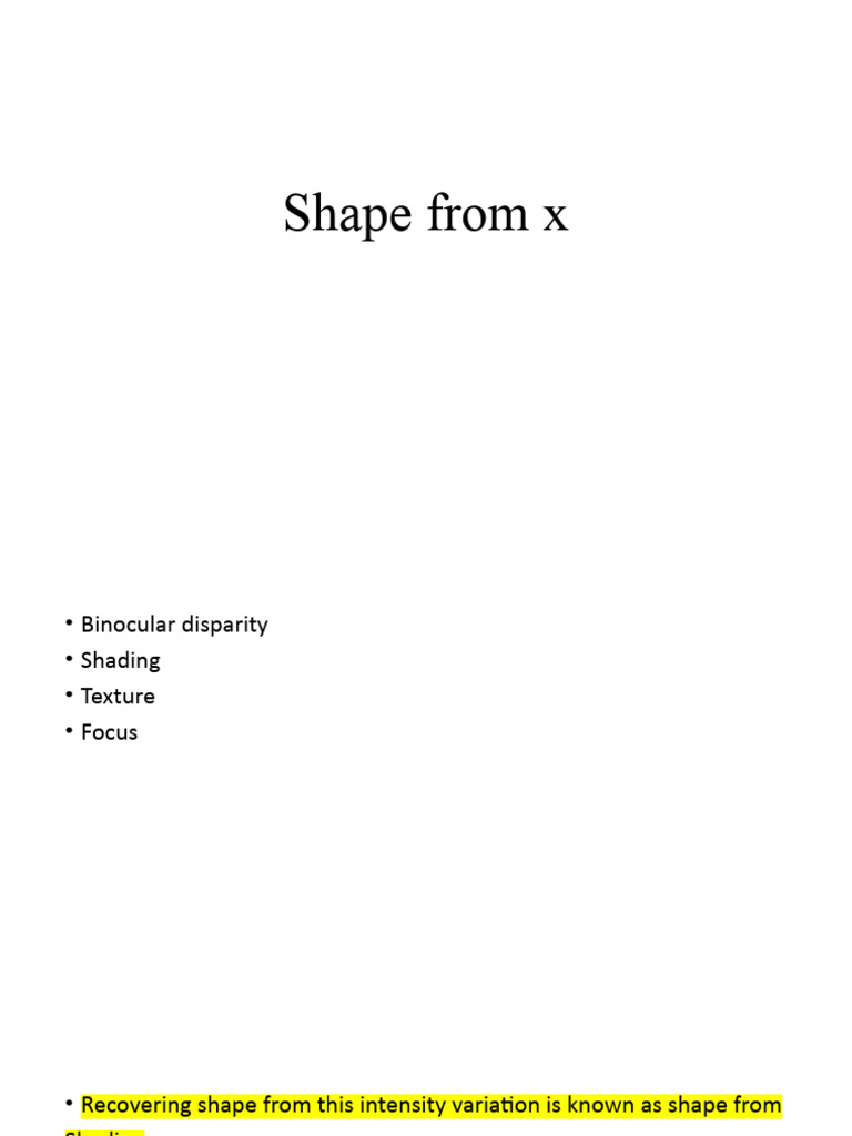 Shape From X New1 | PDF