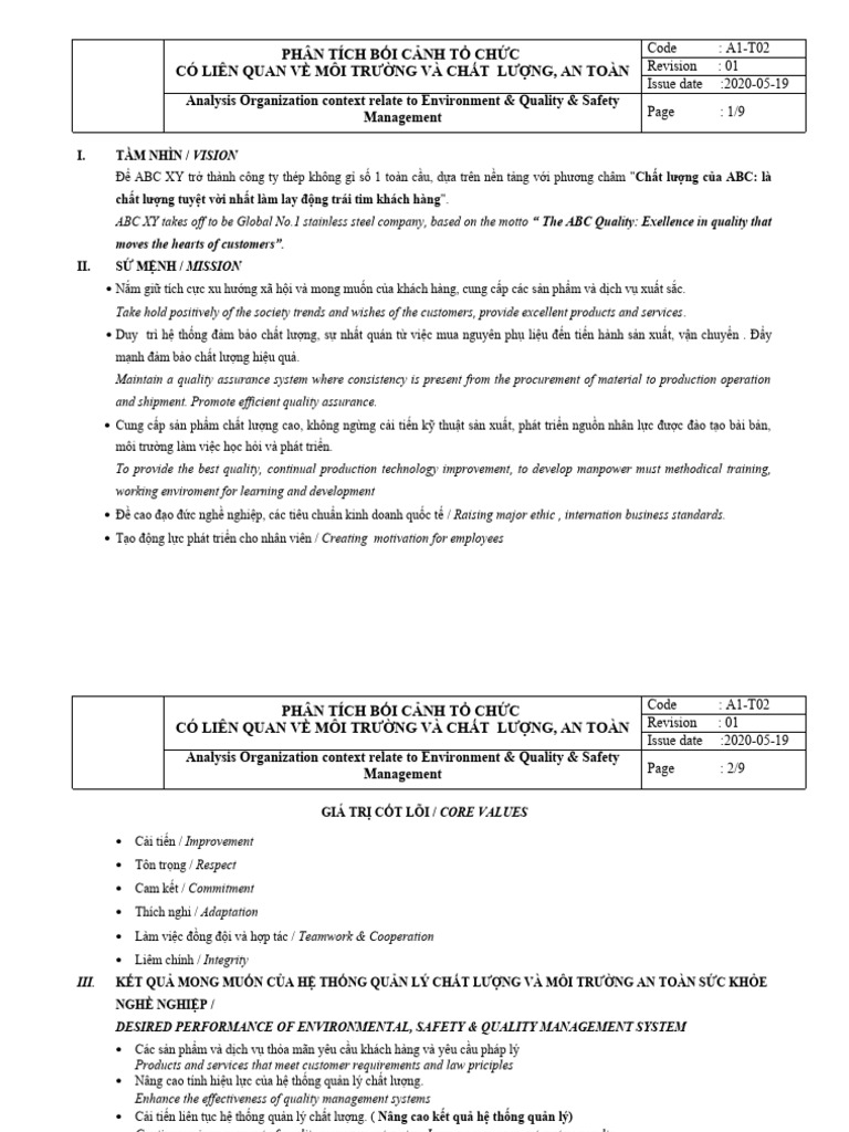 Context of Organization | PDF