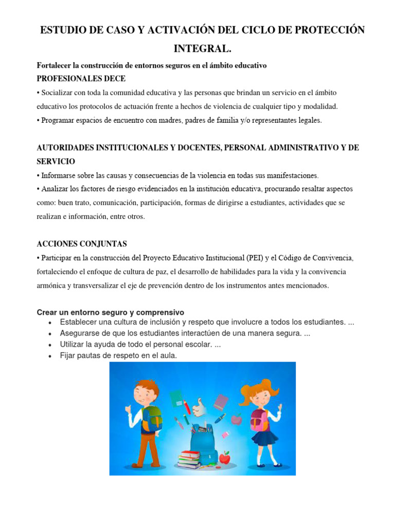 Estudio de Caso y Activación Del Ciclo de Protección Integral. | PDF | Crecimiento personal y ...