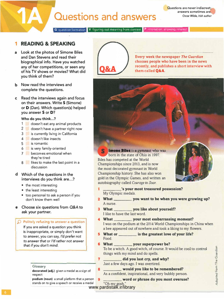 American English File Book 4 Student Book Third Edition (UNIT 1) | PDF ...