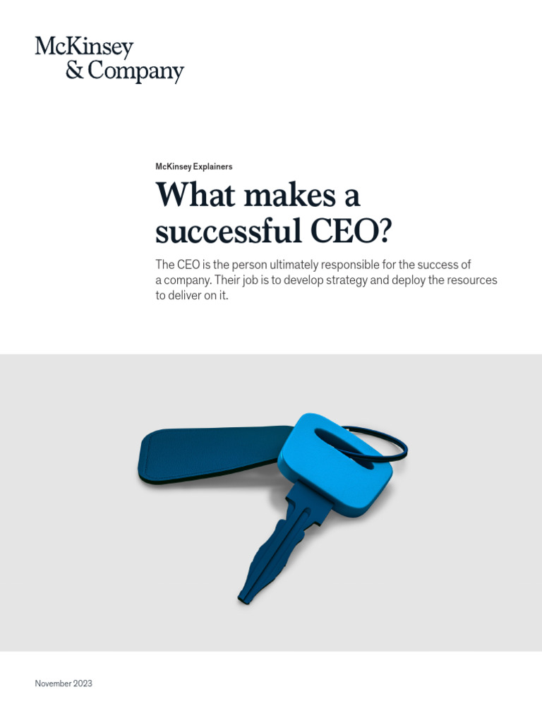 Keys to CEO Success and Leadership | PDF | Mc Kinsey & Company | Jamie ...