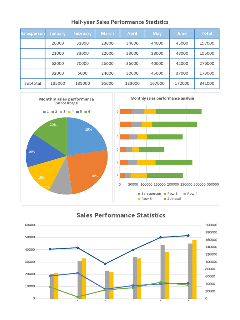 Half-Year Sales Performance Statistics | PDF