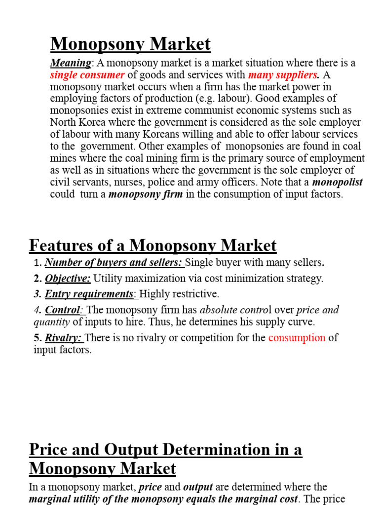Monopsony Market | PDF | Supply (Economics) | Labour Economics
