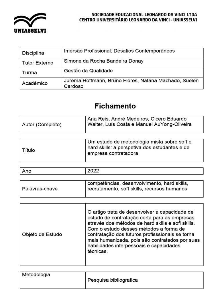 Fichamento Jurema | PDF | Carreira e Crescimento