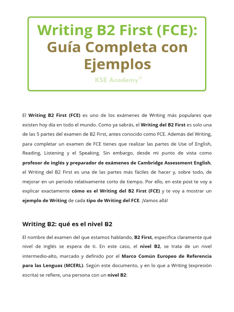 Writing B2 Guia Con Ejemplos Edited | PDF | Lingüística | Comunicación humana
