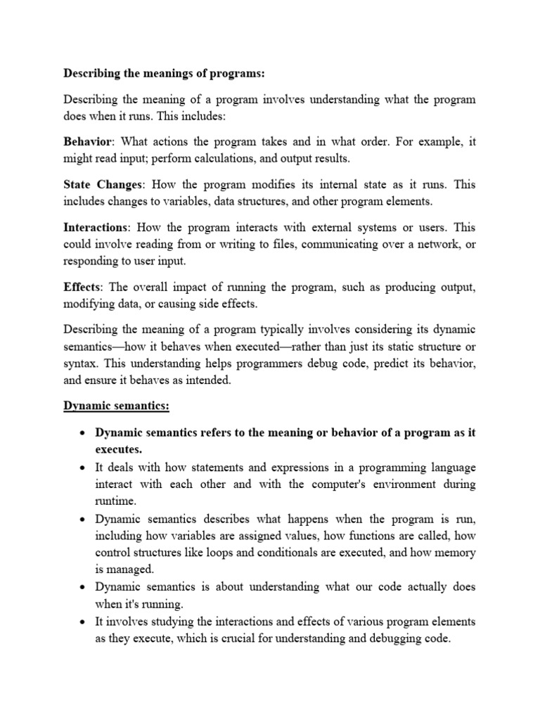 Describing the meanings of programs - ppl | PDF