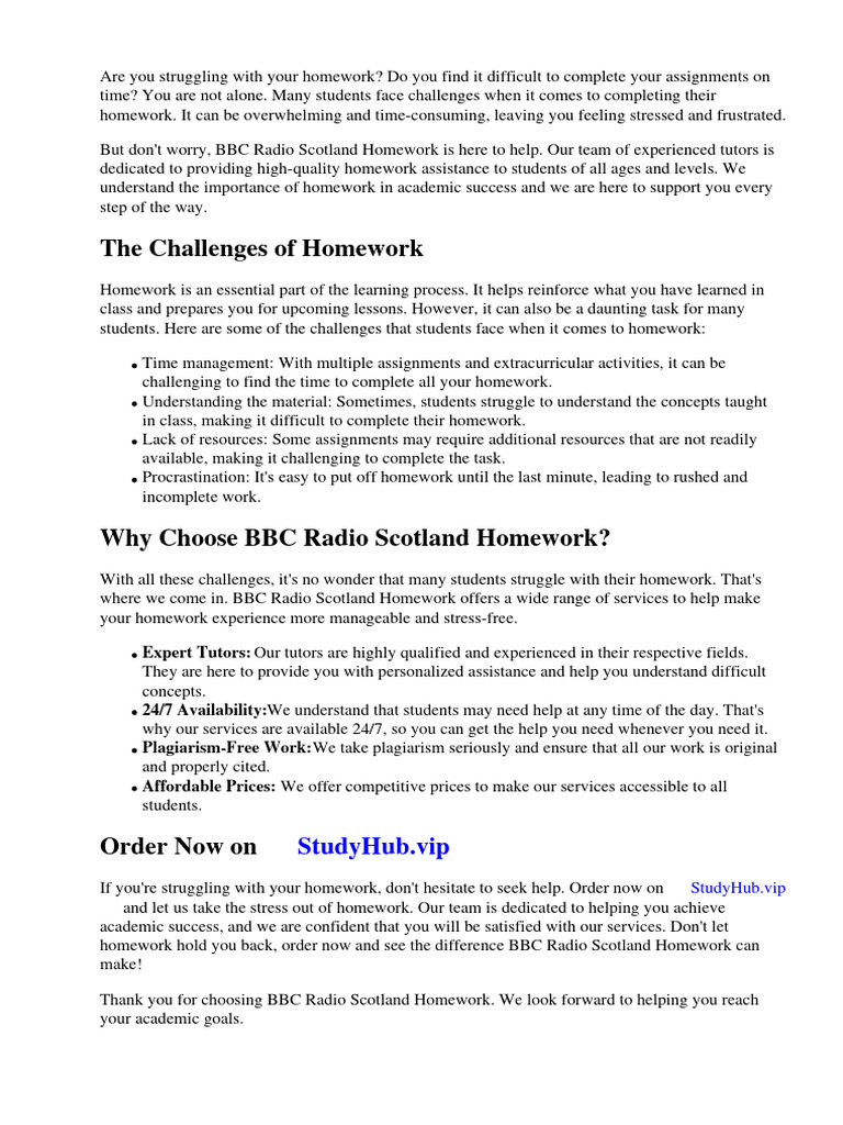 BBC Radio Scotland Homework Help | PDF | Bbc | Homework