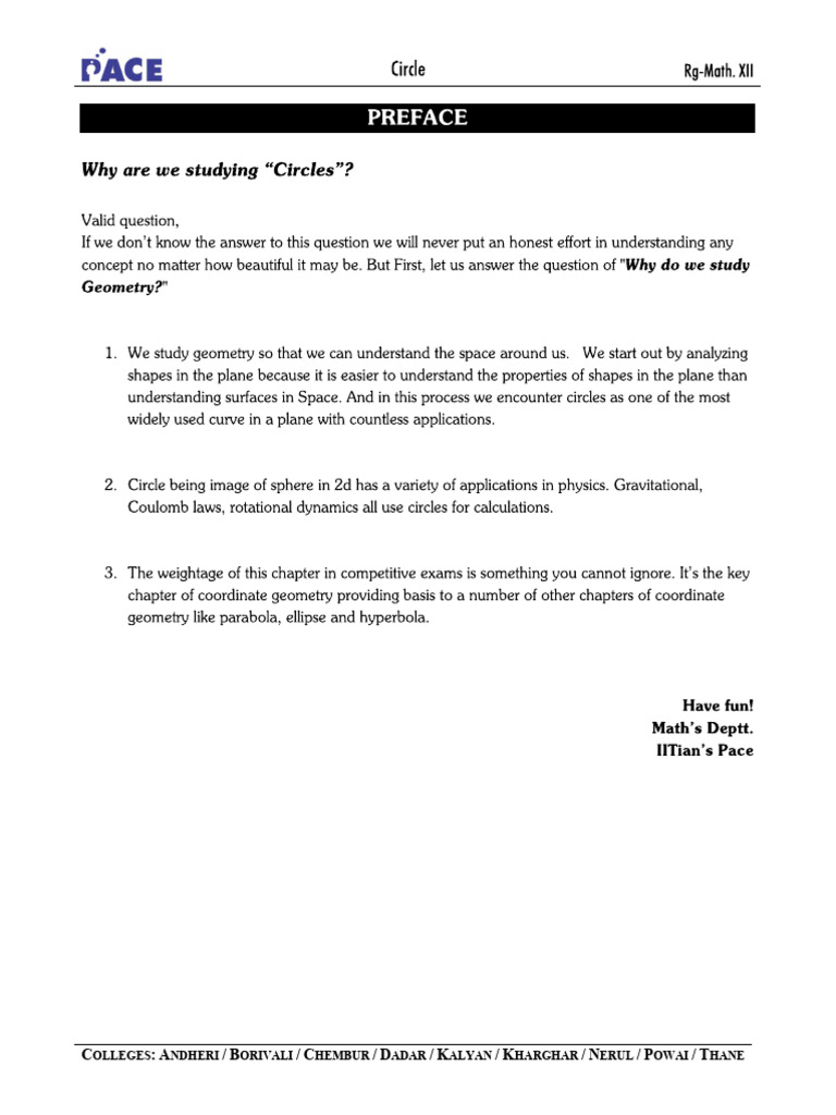 Circle Pdf Circle Cartesian Coordinate System