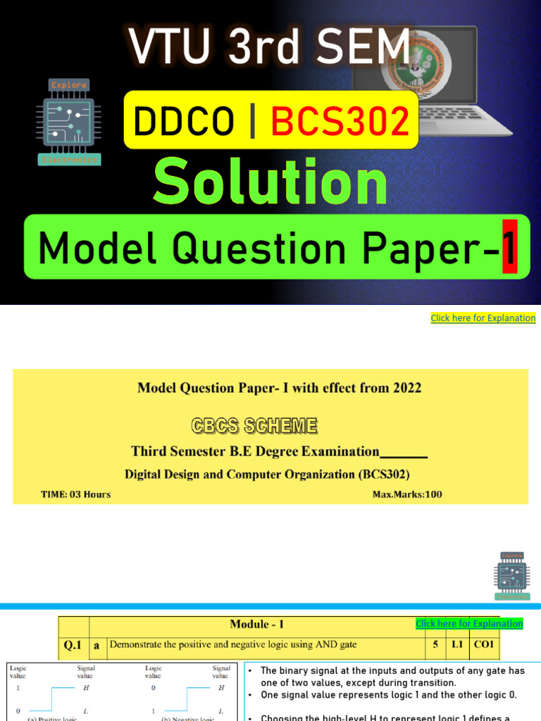 DDCO Model Paper 1 Solution | PDF | Central Processing Unit | Logic Gate